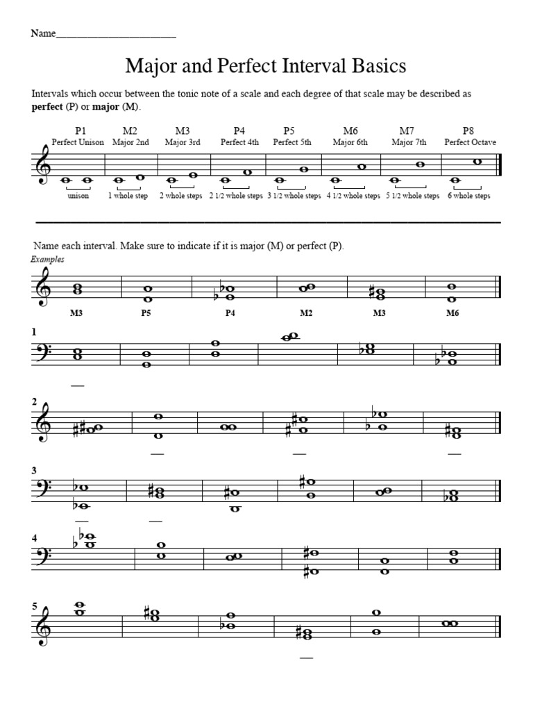 Major & Perfect Interval Basics | PDF | Interval (Music) | Melody