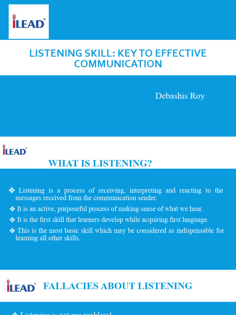 Listening Skills.pptx | PDF | Hearing | Communication