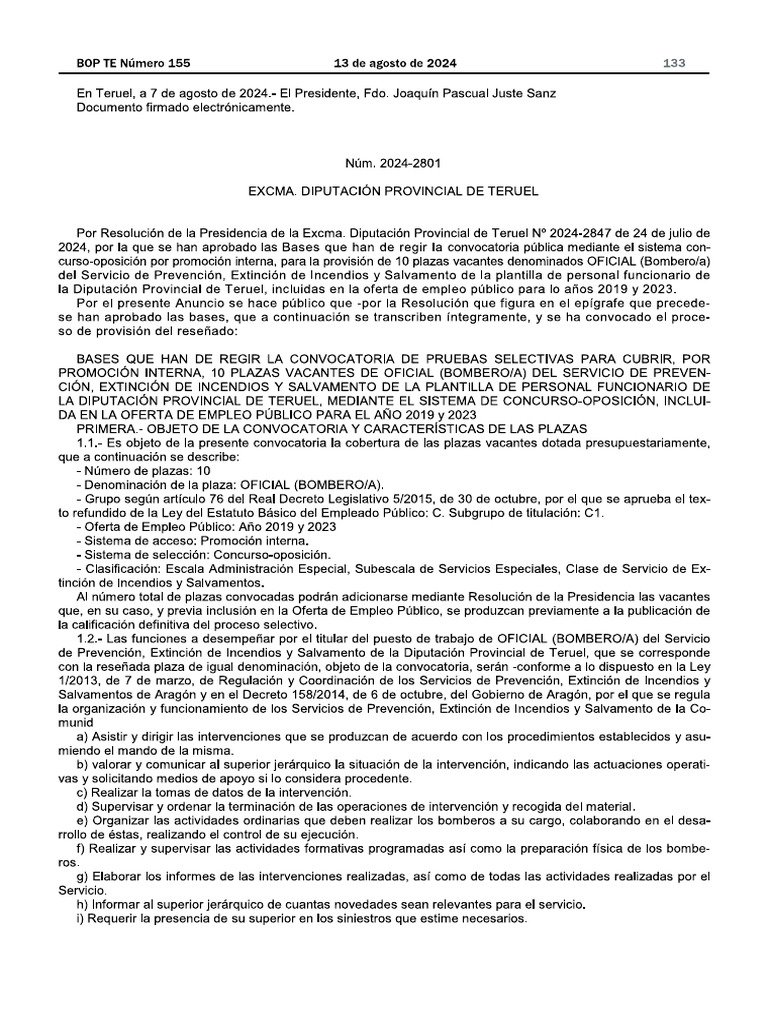 Bop 10 Plazas Oficial Prom Interna Conc Opos 13-08-24 | PDF