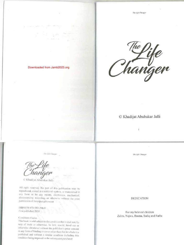 Life Changer by Khadija Jalli Review | PDF