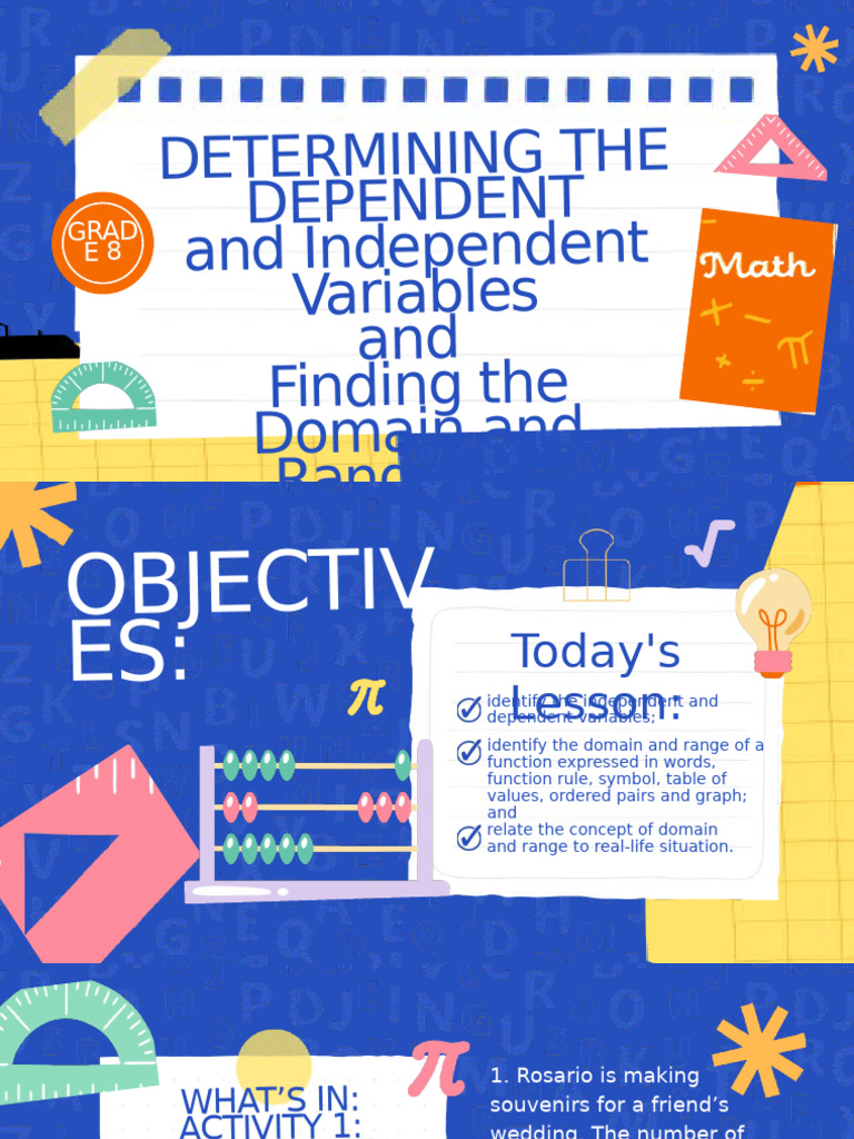 Identifying Variables, Domain, and Range | PDF | Function (Mathematics ...