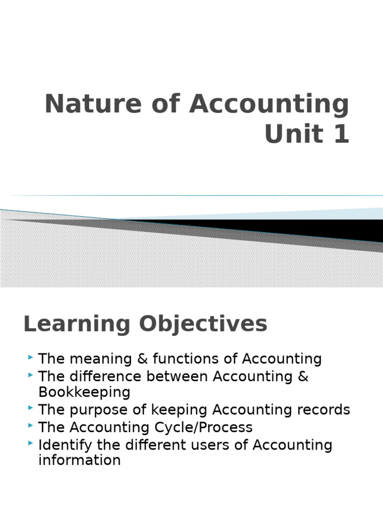 Nature of Accounting | PDF | Partnership | Bookkeeping