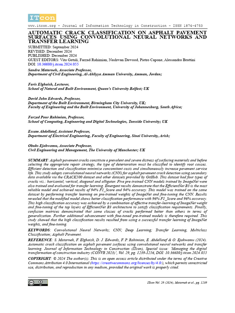 Automatic Crack Classification On Asphalt Pavement | PDF | Image ...