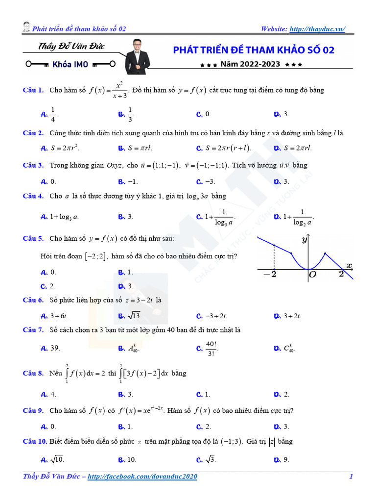 m26. Đề Phát Triển Đề Tham Khảo Số 02 | PDF