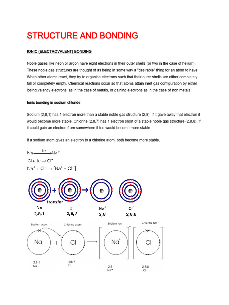 Ionic and Covalent Bonding Explained | PDF | Chemical Bond | Ion