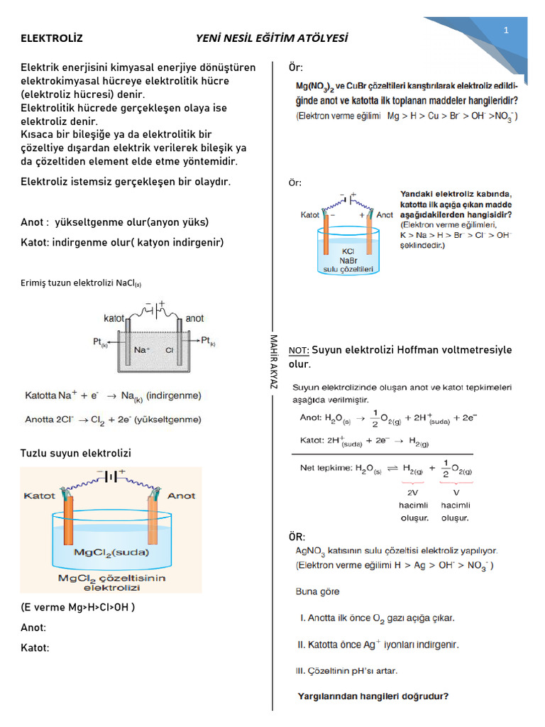 ELEKTROLİZ | PDF