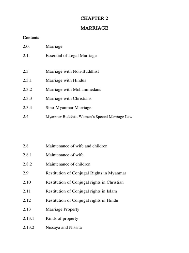 CH 2 Marriage | PDF | Marriage | Wife