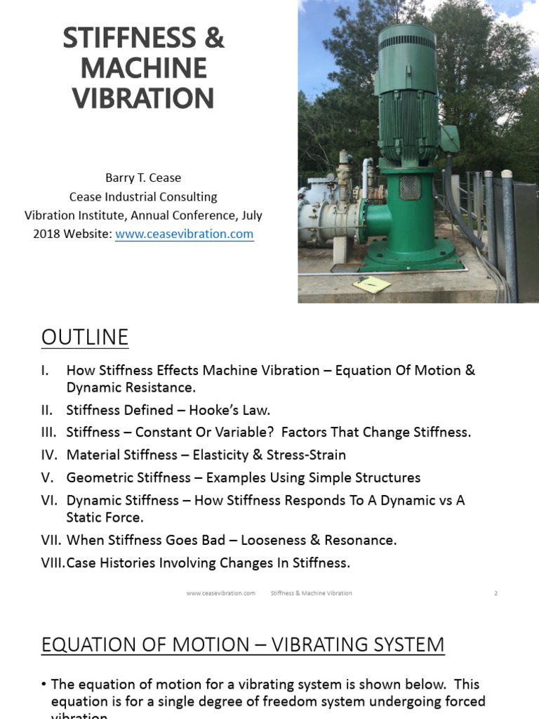 STIFFNESS & MACHINE VIBRATION by Barry Cease | PDF | Deformation ...