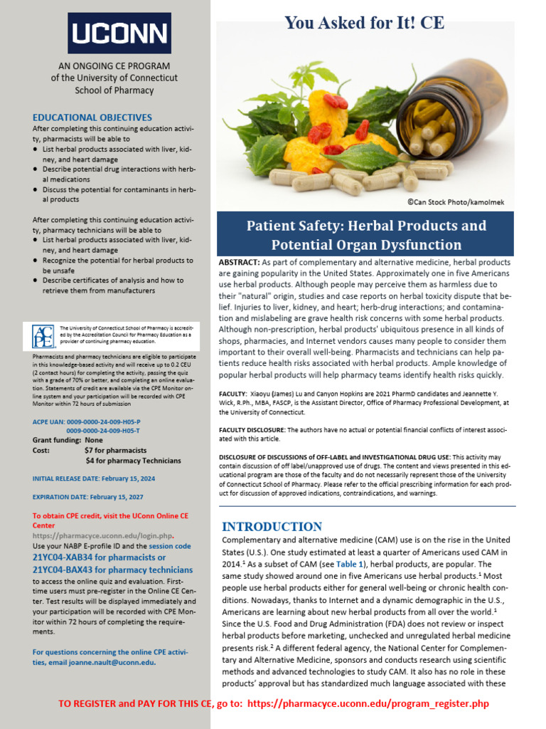 Herbal Organ Damage FINAL Rev.16feb2024 | PDF | Pharmacy | Medicine