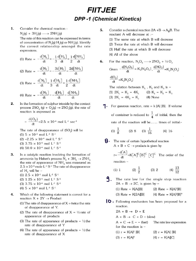 DPP Chemical Kinetics | PDF