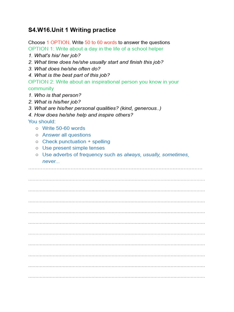 Writing practise | PDF | Linguistic Typology | Syntax