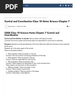Class 10 - Bio - Control and Coordination - Notes | PDF | Neuron ...