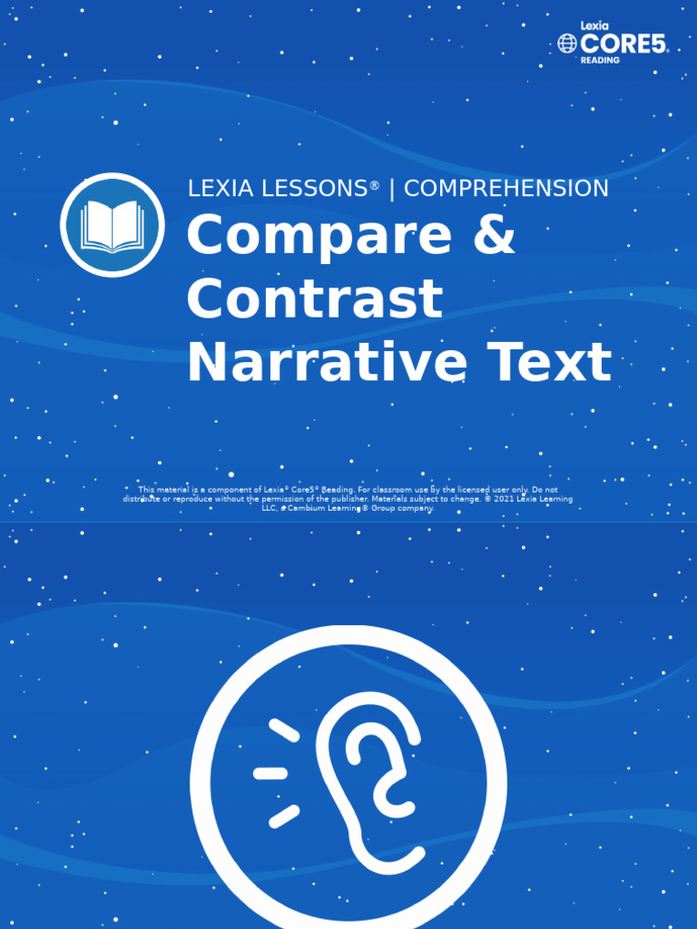 Lexia Lesson - Compare & Contrast Narrative Text | PDF