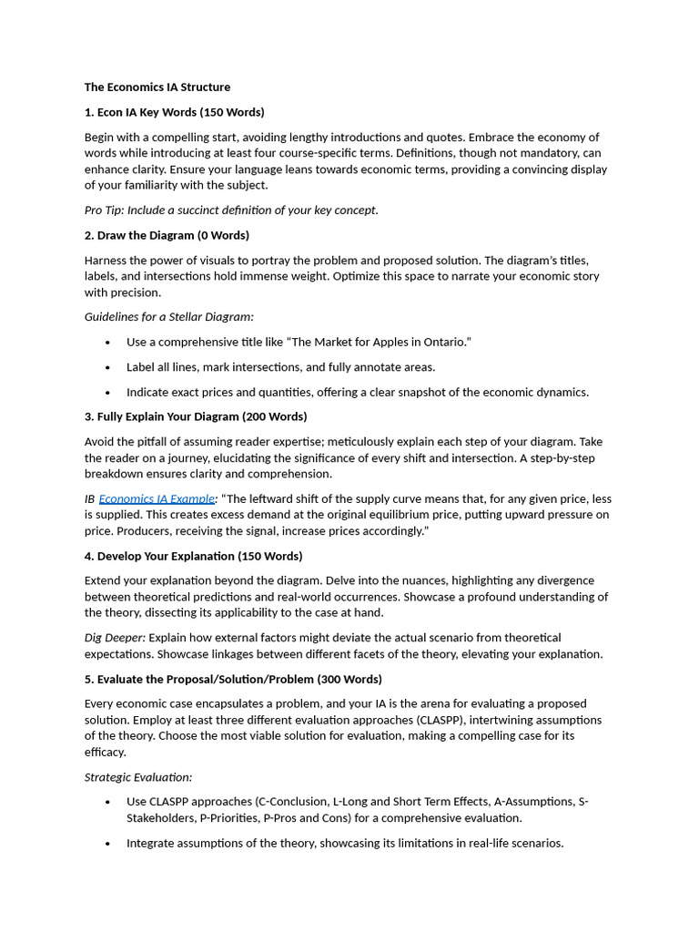 The Economics IA Structure | PDF | Economic Equilibrium | Prices