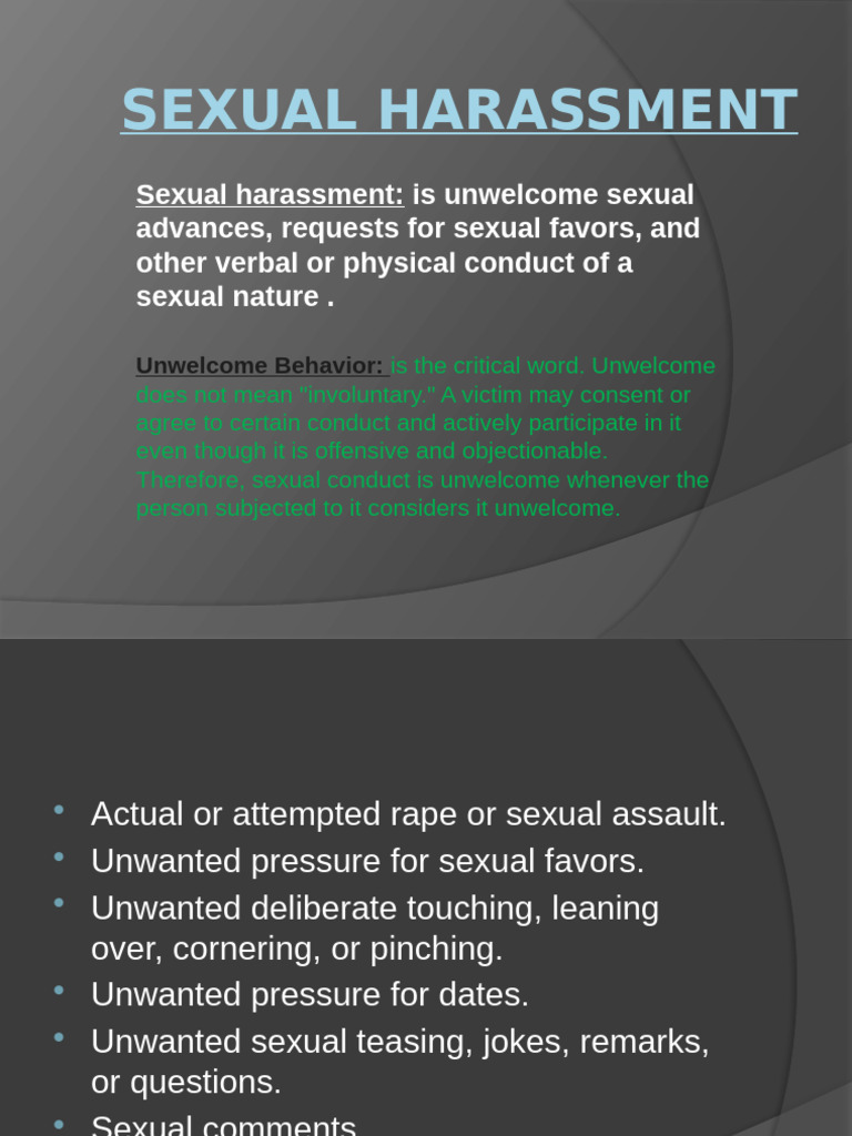 Understanding Sexual Harassment in Workplaces | PDF | Sexual Harassment ...