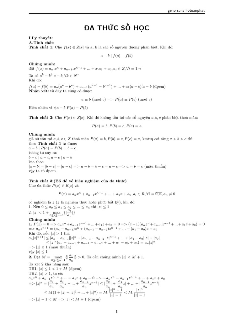 Da Thuc So Hoc | PDF