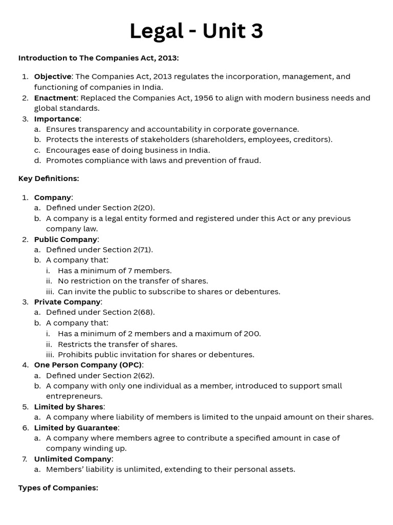 Legal - Unit 3 | PDF | Limited Liability Partnership | Partnership