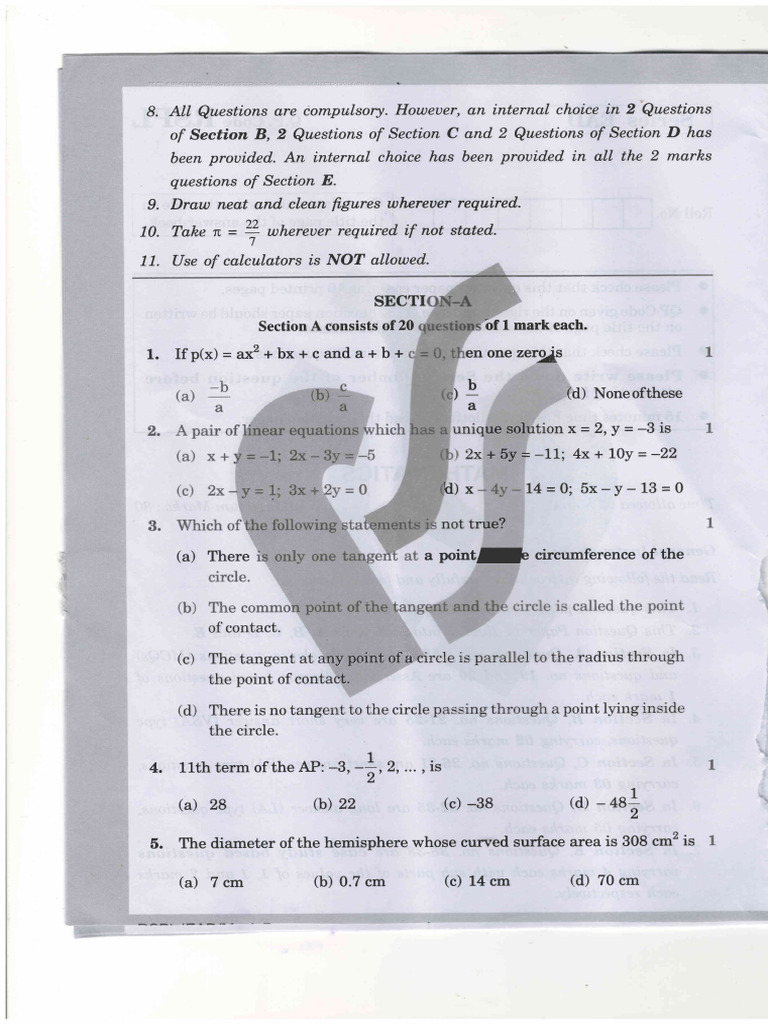 Class-10 (Math) Winter Assingment 2024 | PDF | Circle | Mathematical Objects