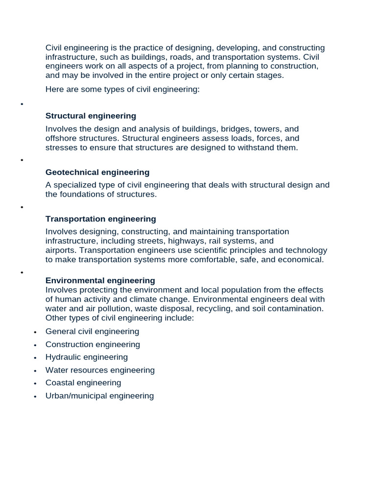 Civil Engineering Details | PDF