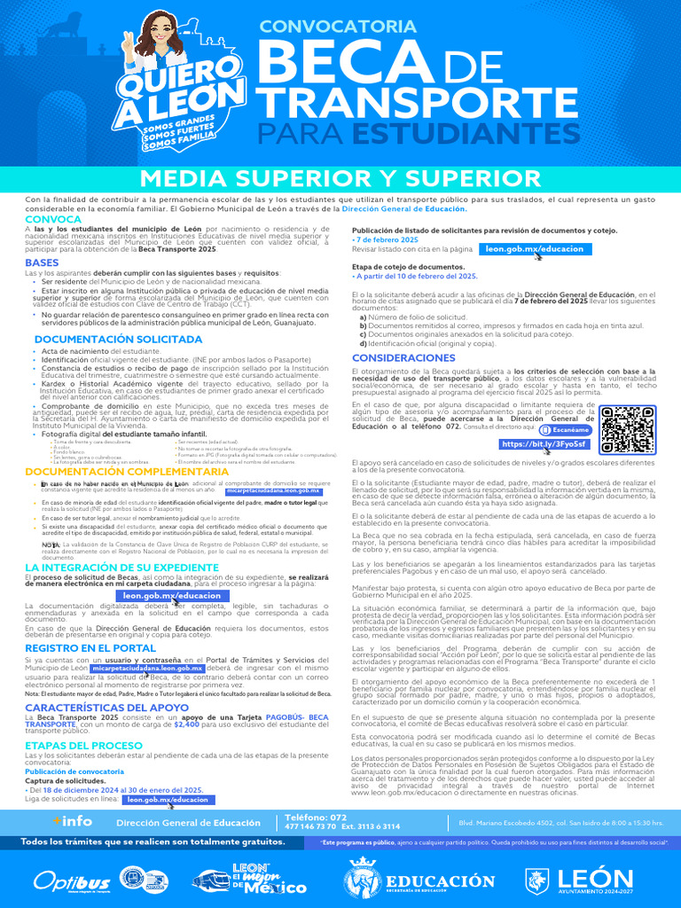 Beca Transporte Superior | PDF