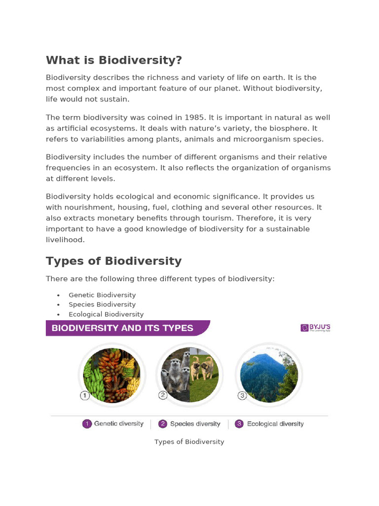 biodiversity | PDF | Biodiversity | Ecology