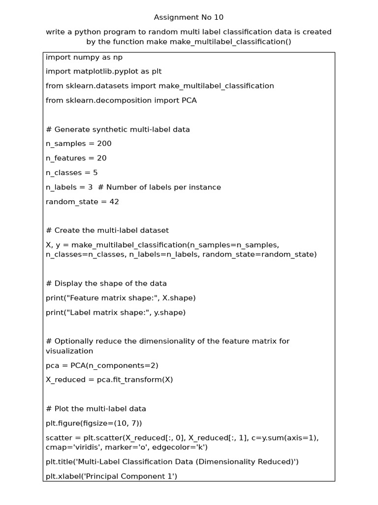 Assignment 10 | PDF | Principal Component Analysis | Statistical Analysis