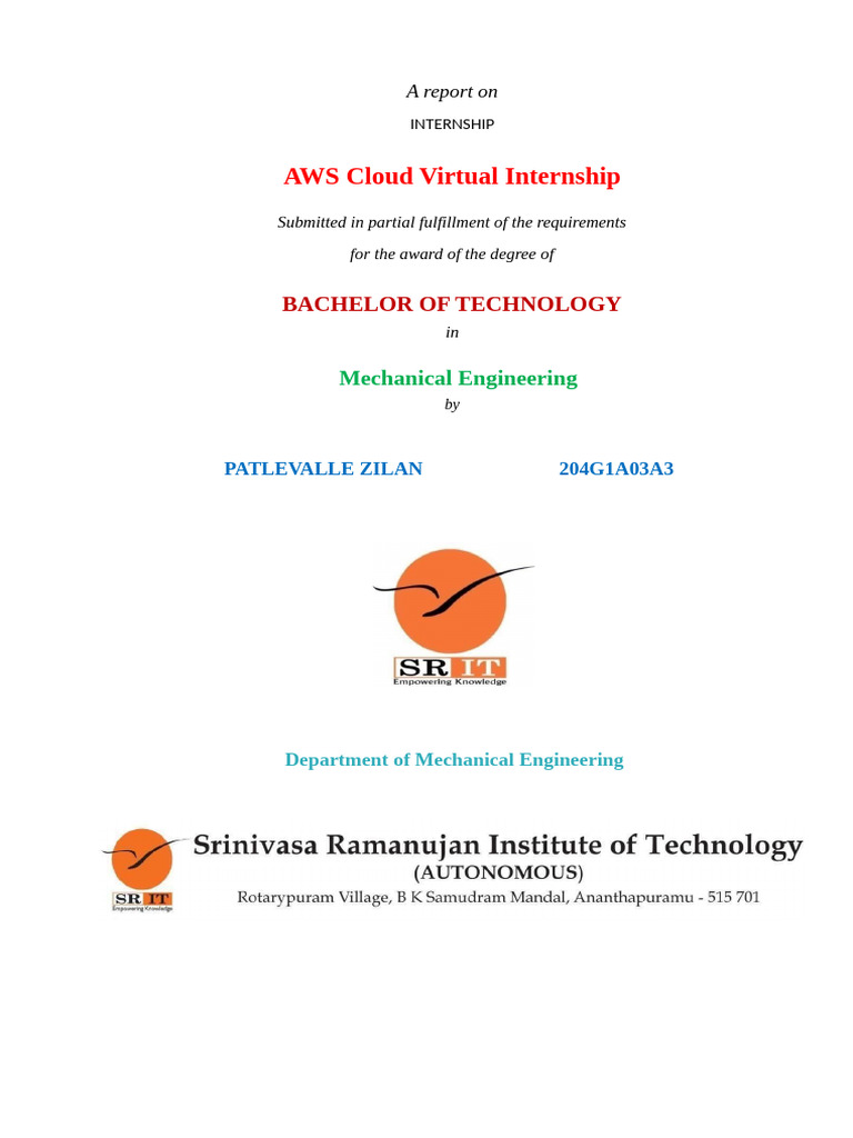 AWS_Report (1) | PDF | Cloud Computing | Amazon Web Services