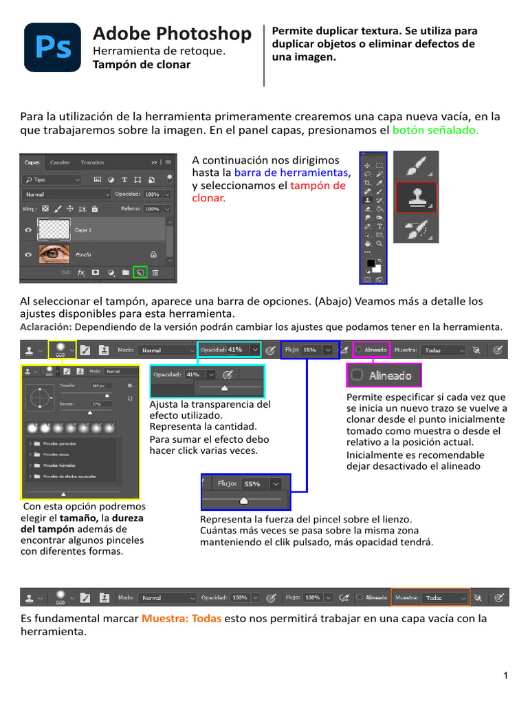 Guía Adobe Photoshop Herramientas de Retoque | PDF
