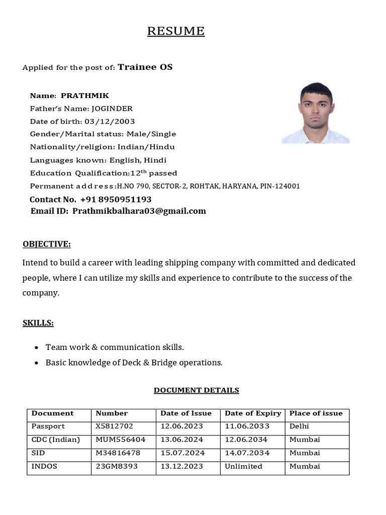 Prathmik Resume | PDF