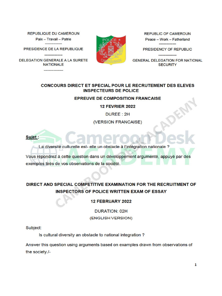 Epreuves Inspecteurs de Police 2022 Et Corrige-1 | PDF