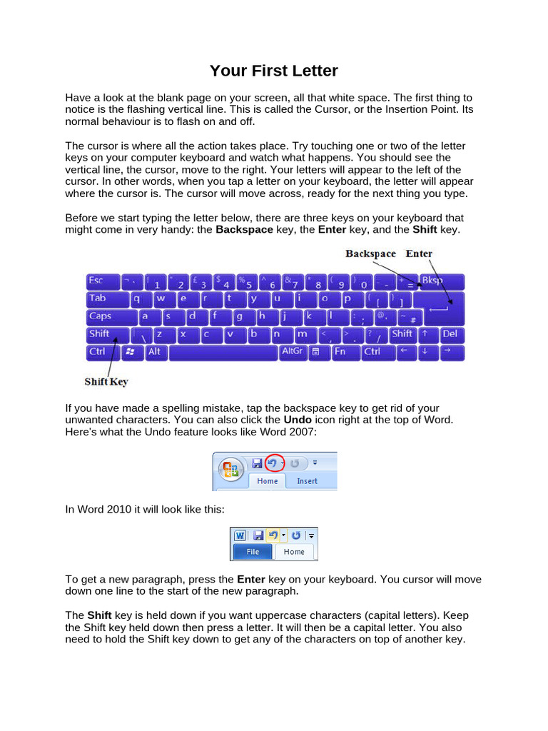 Create A Document | PDF | Computer Keyboard | Cursor (User Interface)