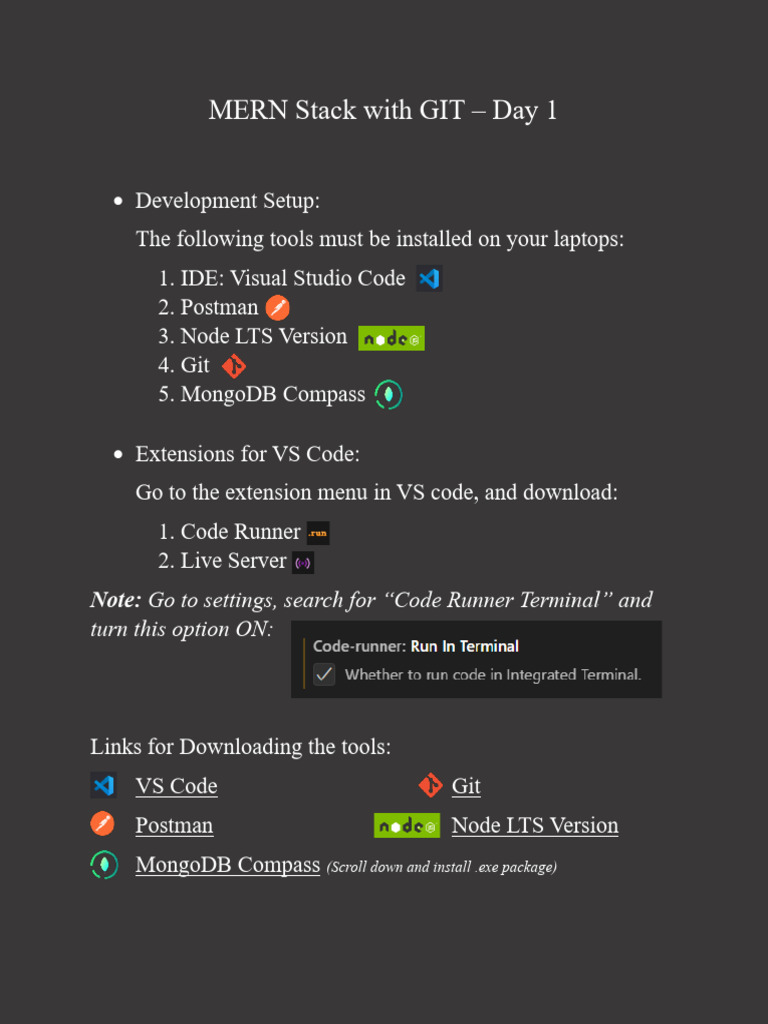 MERN Stack Setup for Beginners | PDF
