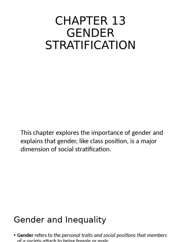 Gender Stratification and Inequality Analysis | PDF | Gender | Gender ...