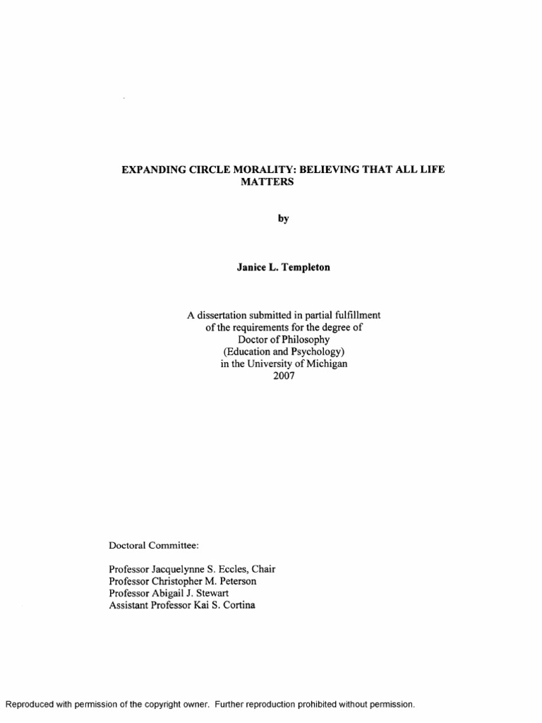 Expanding circle morality - Believing that all life matters | PDF ...