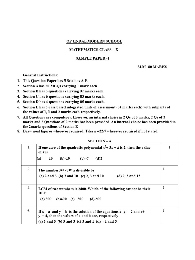 HHW Sample papers-2-12 | PDF | Circle | Triangle