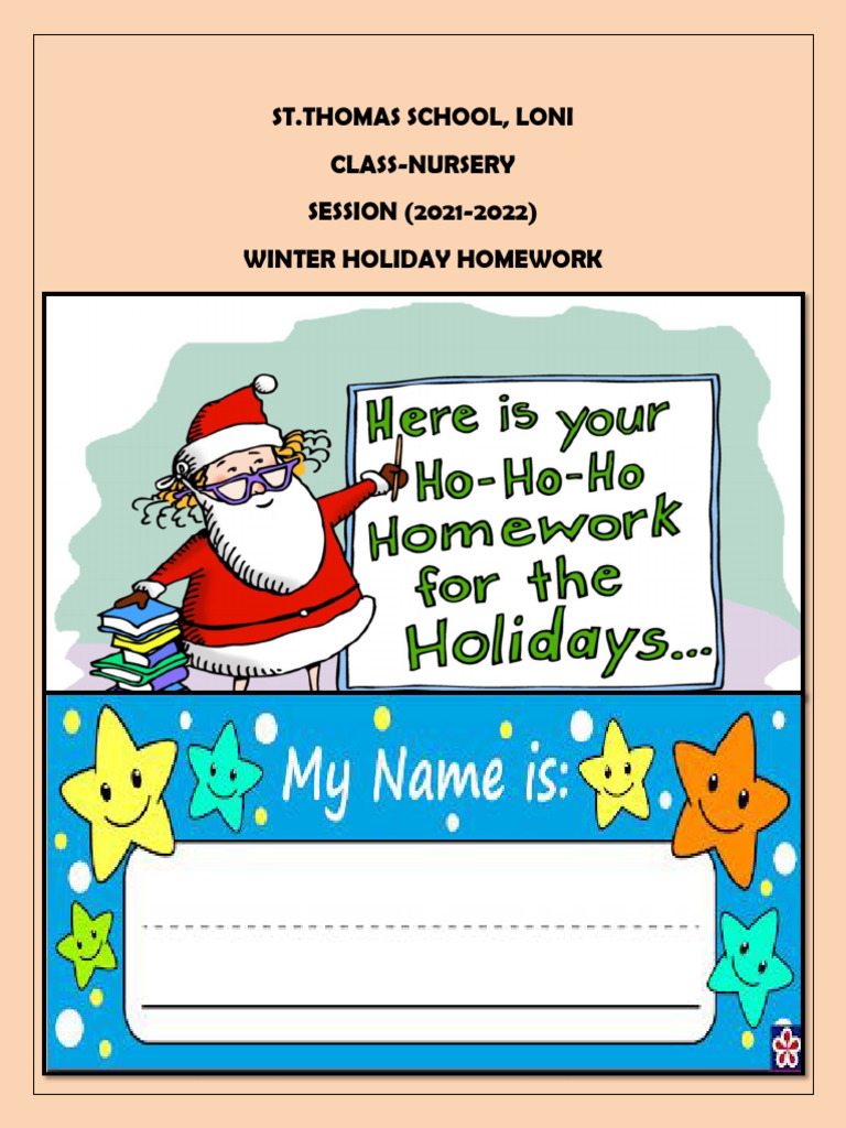 Nursery Winter Homework 2021-2022 | PDF