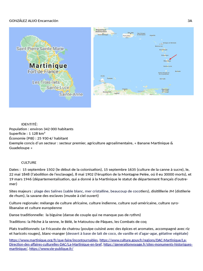 Histoire et culture de la Martinique | PDF