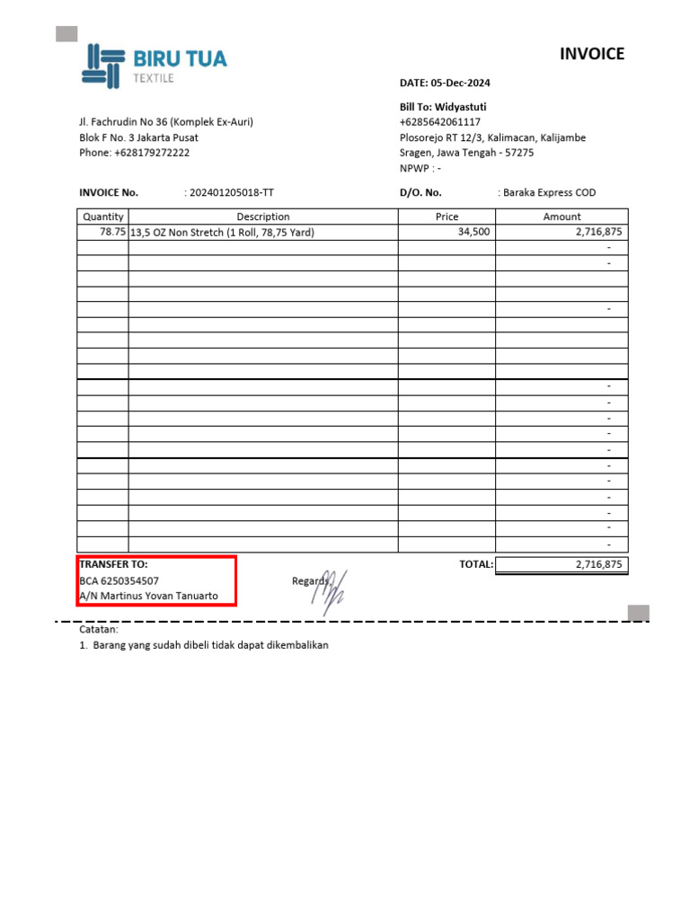 Invoice 05 Dec 2024 Ka Widyastuti r0 | PDF