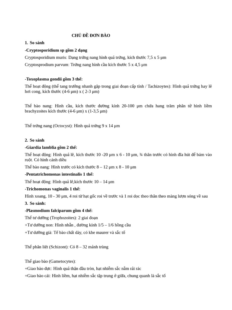 CHỦ ĐỀ ĐƠN BÀO | PDF