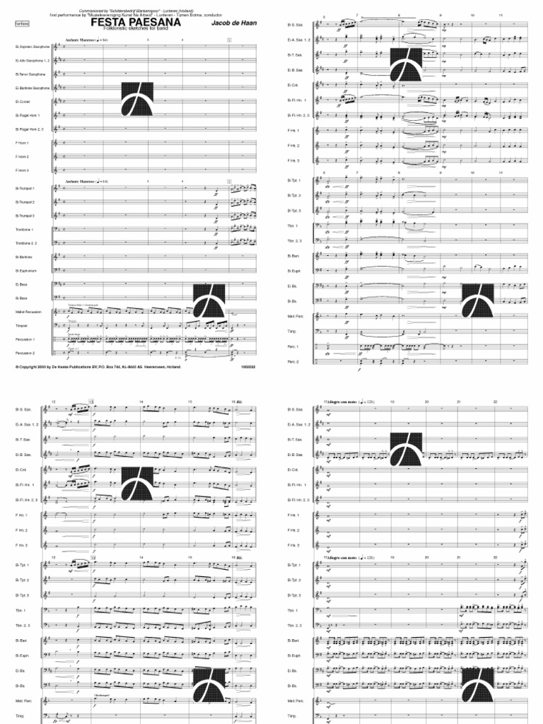 Festa Paesana Jacob de Haan Spartito Guida | PDF