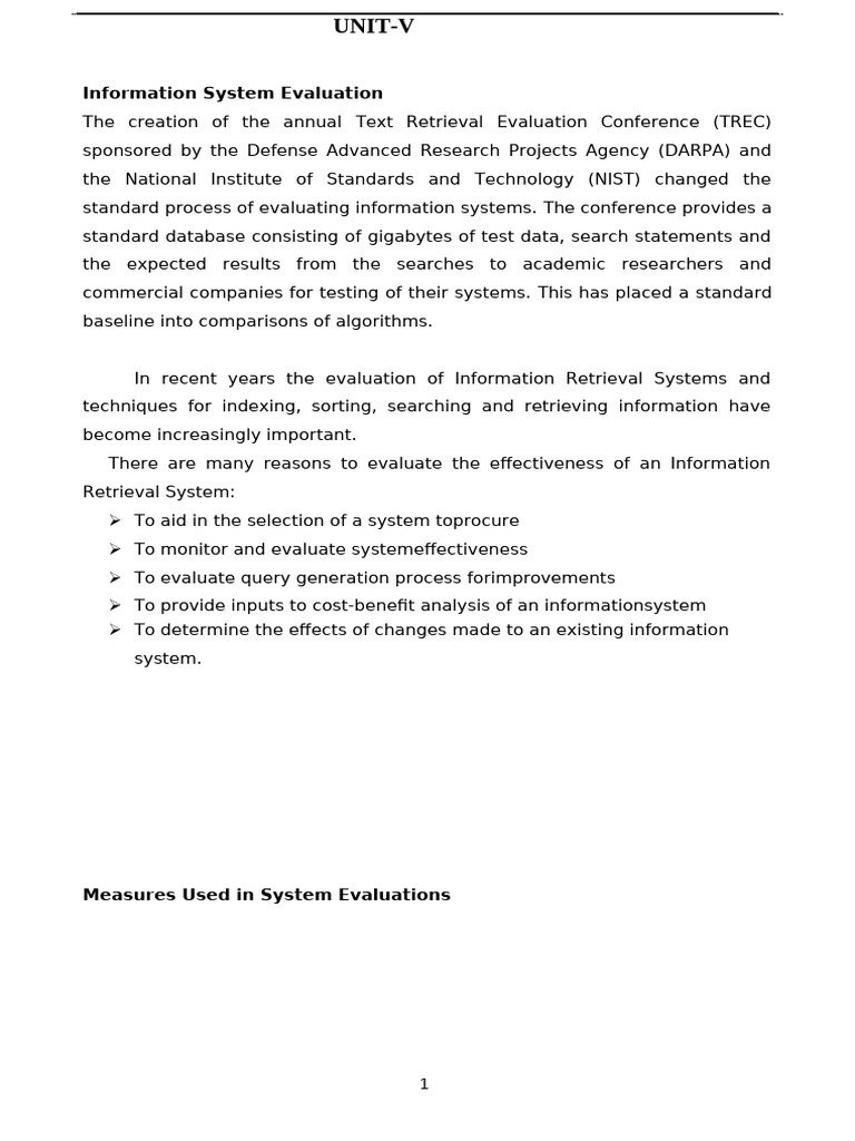 Irs Unit - V | PDF | Information Retrieval | Information Science