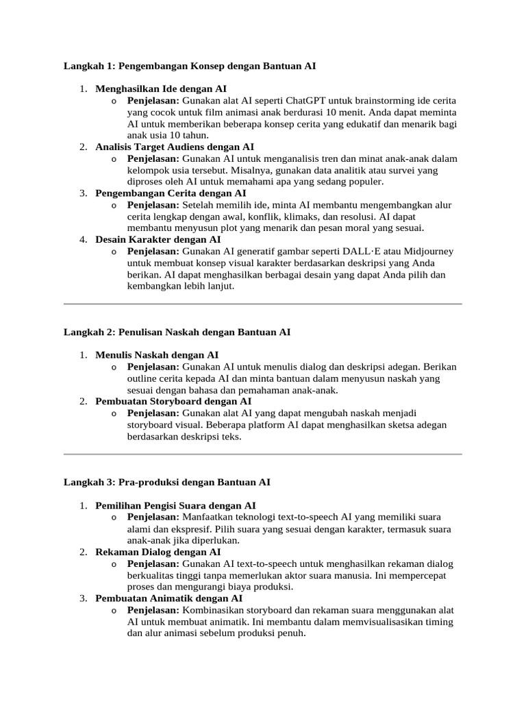 Langkah Buat Film Animasi 10 Menit Anak 10 TH | PDF
