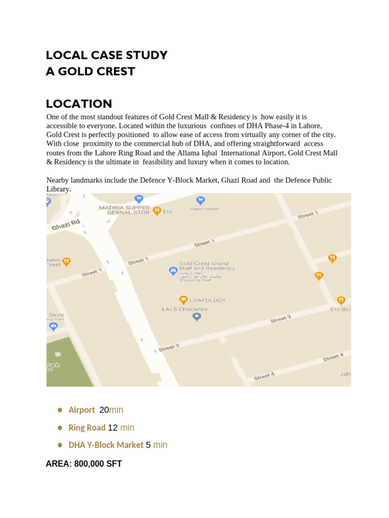 Local Case Study Gold Crest | PDF | Restaurants