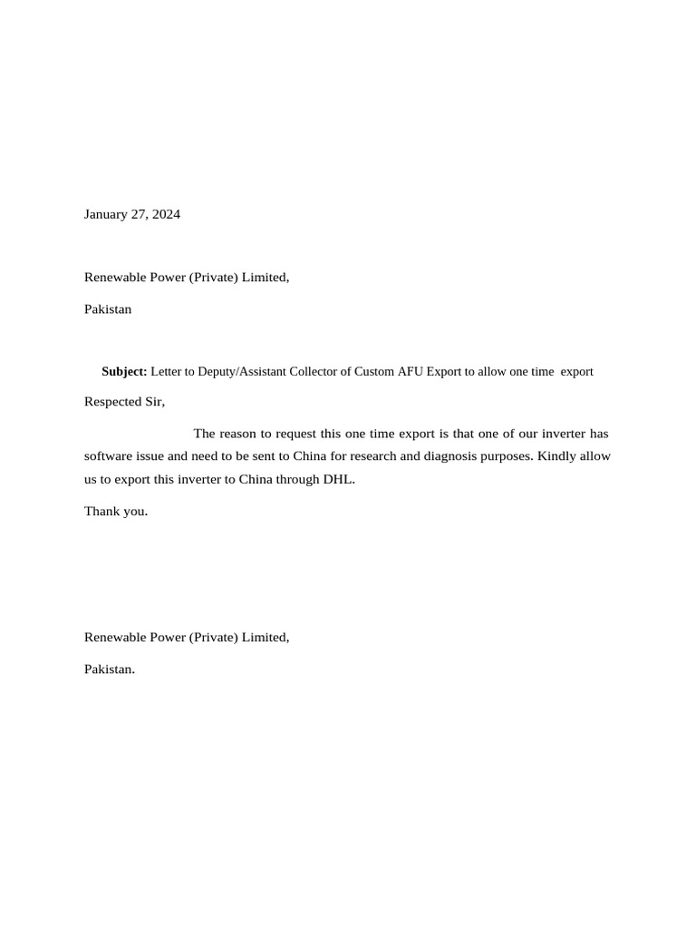 DHL Letter | PDF