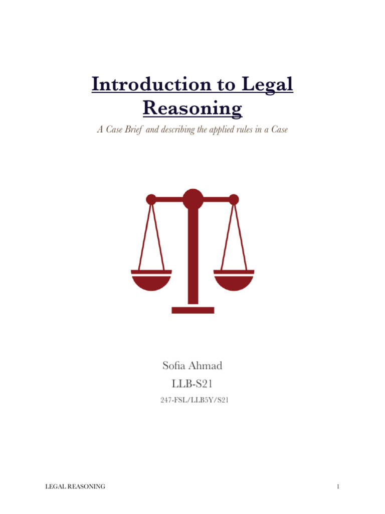 Legal Reasoning Assignment | PDF | Murder | Common Law