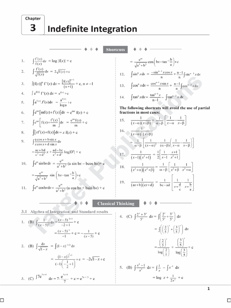 20 XII-M2-03 Indefinite Integration - Solution - 668b96f473e71 | PDF
