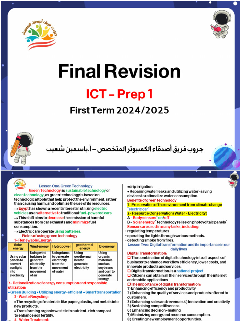 Final Revision Sheet 1st-Term | PDF | Databases | Operating System