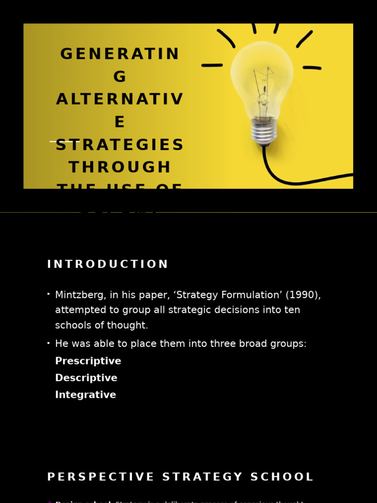Amended Generating Alternative Strategy | PDF | Strategic Management ...