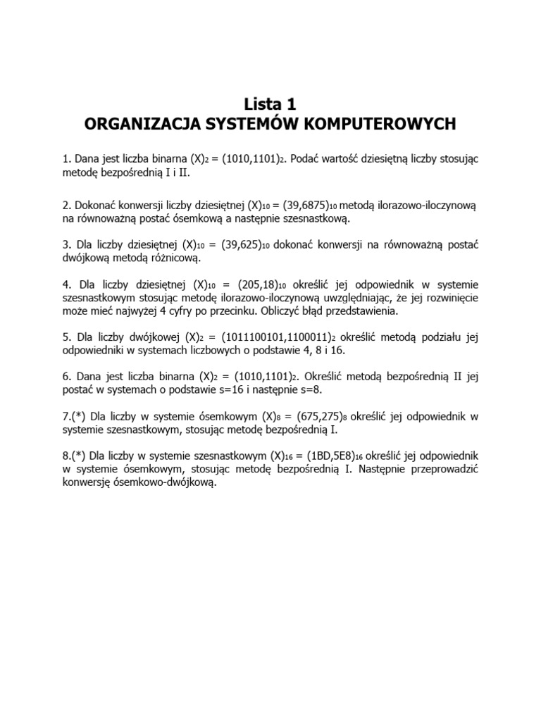 Lista 1 | PDF