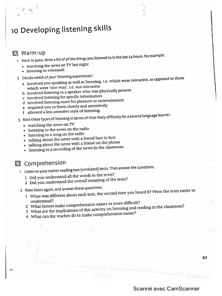 Developing Listening Skills | PDF